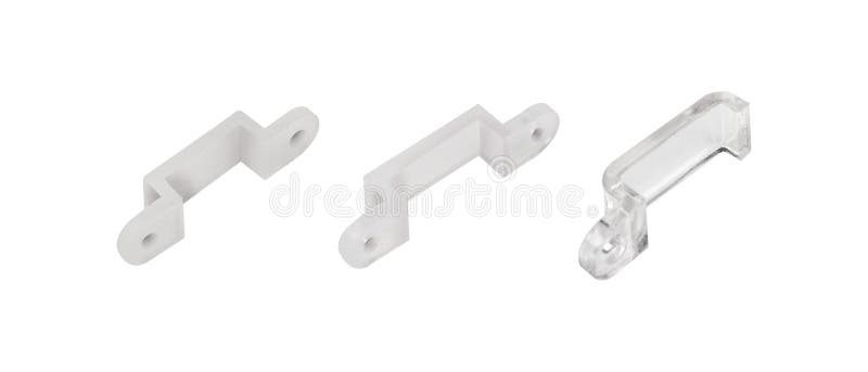 Mounting Brackets Set for LED Strip Isolated on White Stock Image ...