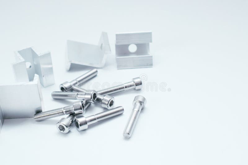 Mounting Clamp of Solar Panel. Solar Panel Mounting. Various Components ...