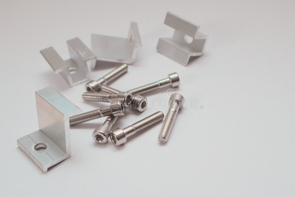 Mounting Clamp of Solar Panel. Solar Panel Mounting. Various Components ...