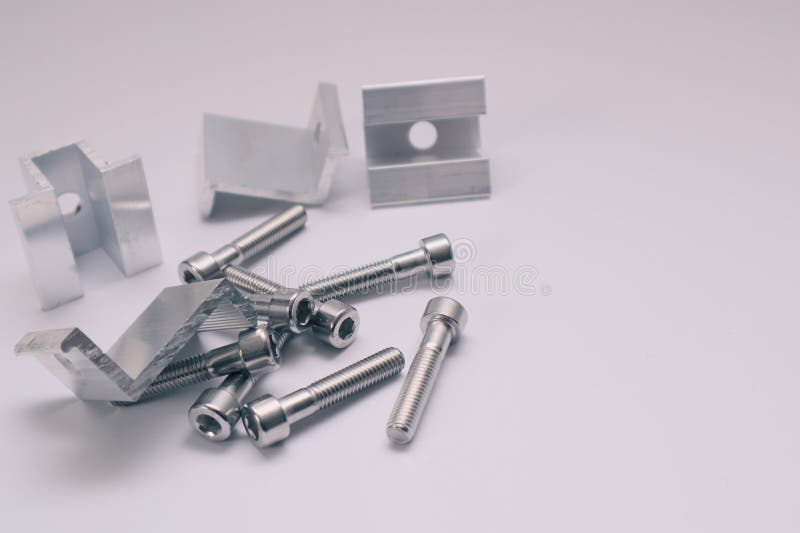 Mounting Clamp of Solar Panel. Solar Panel Mounting. Various Components ...