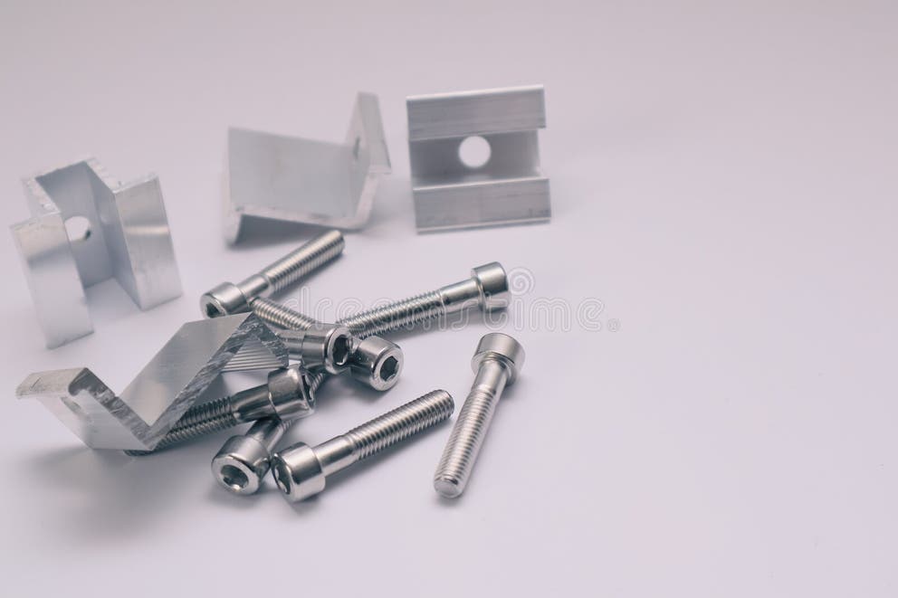 Mounting Clamp of Solar Panel. Solar Panel Mounting. Various Components ...