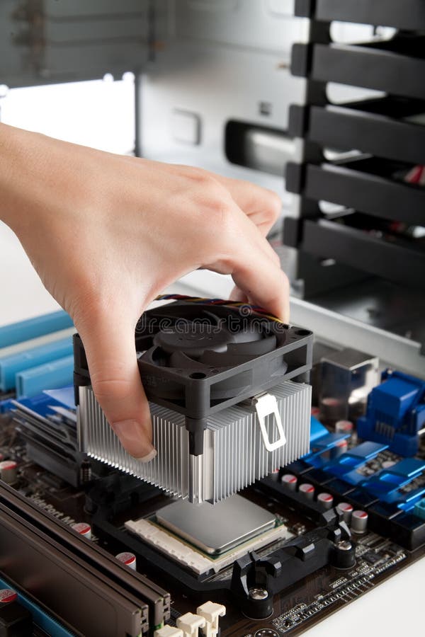 Mounting Cooling Fan on CPU Stock Image - Image of angle, cooling: 11939021