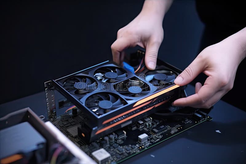 Mounting Modern Graphic Card Gaming Computer High Performance Graphics ...