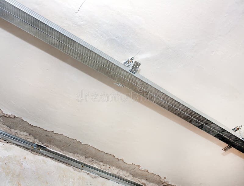 Mounting Profile with a False Ceiling Assembly Stock Image - Image of ...