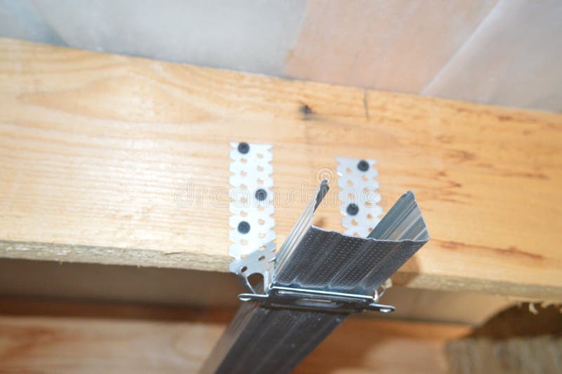 Mounting Units for the Metal Profile for Drywall Stock Photo - Image of ...