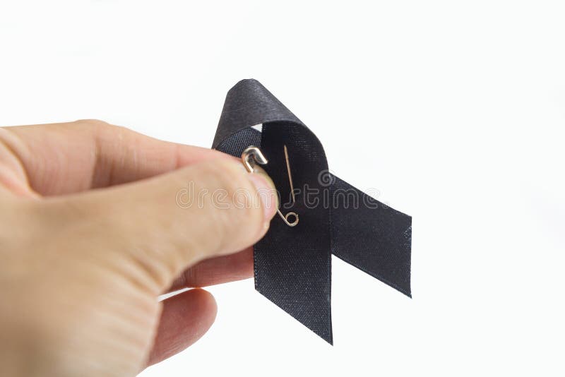 Mourn ribbon stock image. Image of hope, sign, black - 79143107