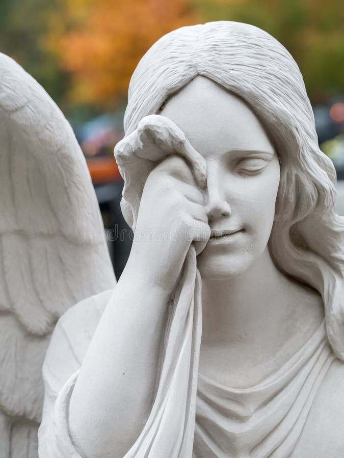 Mourning angel stock image. Image of gravestone, passing - 61475481