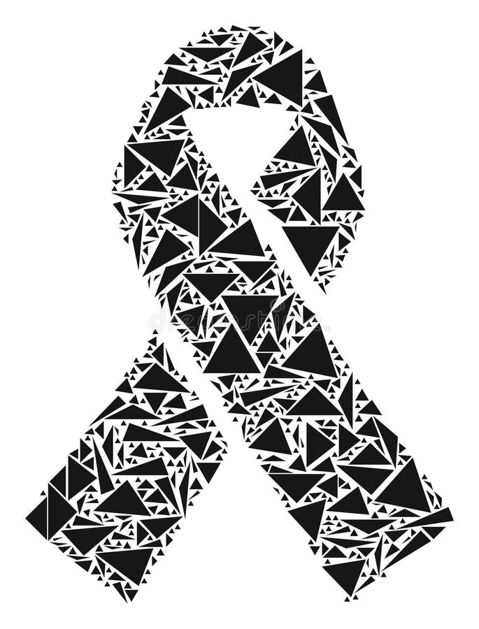Mourning Ribbon Mosaic of Triangles Stock Vector - Illustration of ...