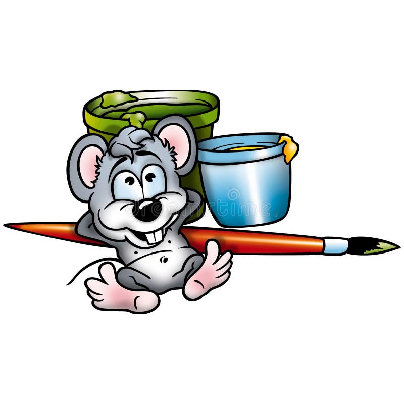 Mouse Painter stock vector. Illustration of mammal, adorable - 22931409