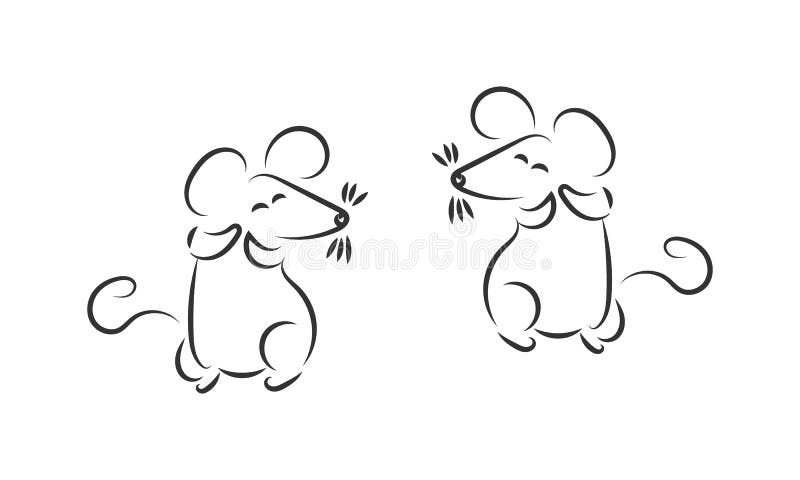 Mouse, rat doodle stock illustration. Illustration of cheerful - 202654855
