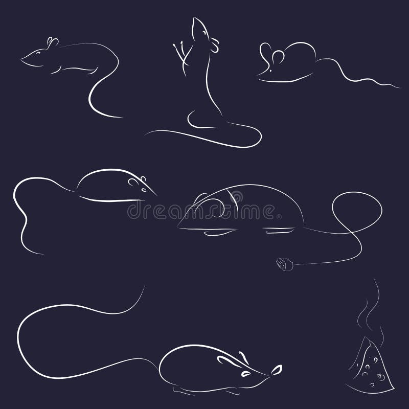 Mouse Abstract Lines on a White Background Stock Vector - Illustration ...