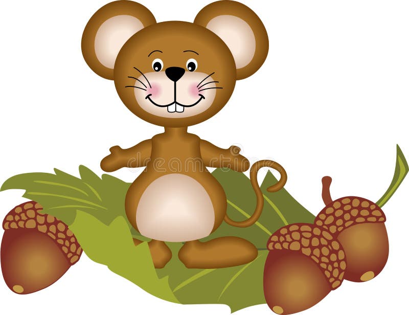 Mouse and acorn stock vector. Illustration of small, sheet - 27453440
