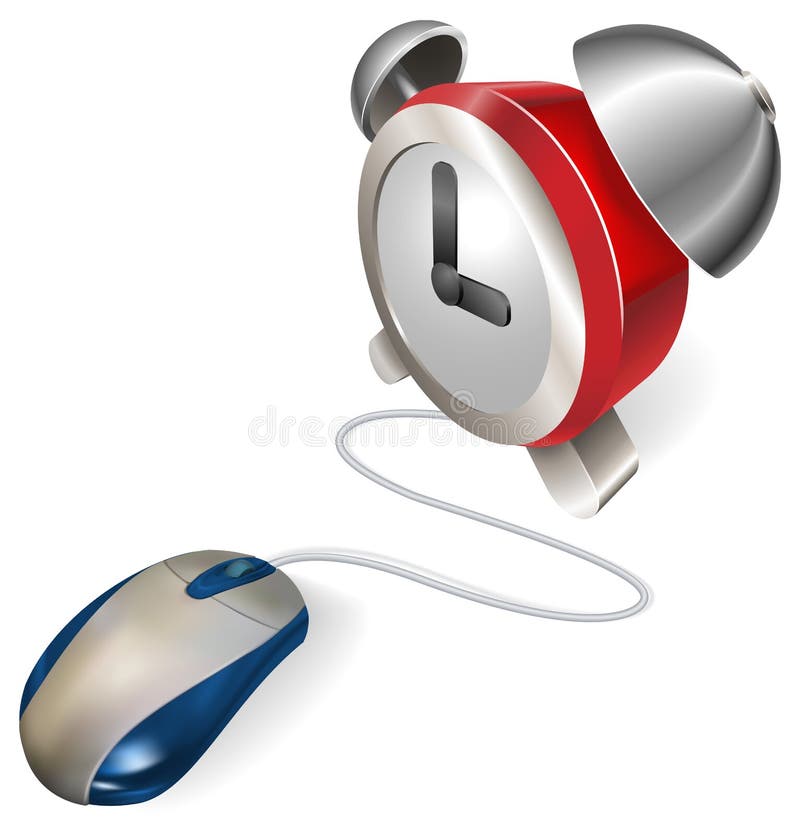 Mouse and Alarm Clock Concept Stock Vector - Illustration of icon ...