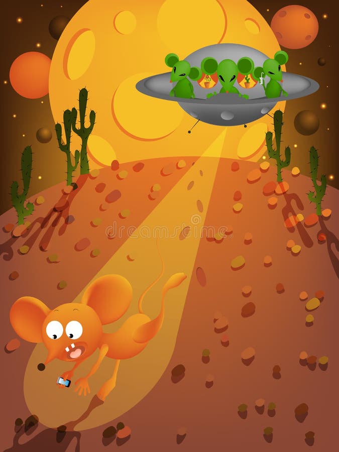 Mouse and aliens stock vector. Illustration of astronomy - 28016675