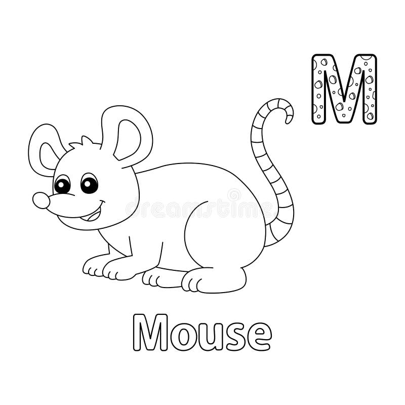 Mouse Alphabet ABC Coloring Page M Stock Vector - Illustration of ...
