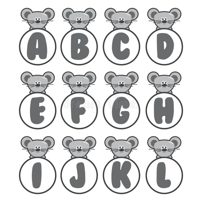Mouse Alphabet Collection, Vector Art and Illustration Stock Vector ...