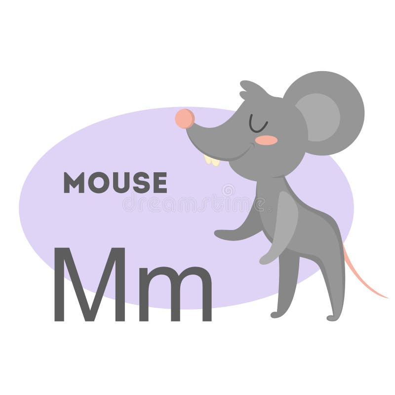 Mouse on alphabet. stock vector. Illustration of character - 107321026