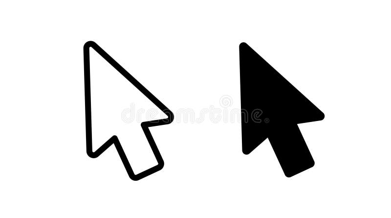Mouse Arrow Click. Computer Mouse Pointer Icon. Black Cursor Isolated ...
