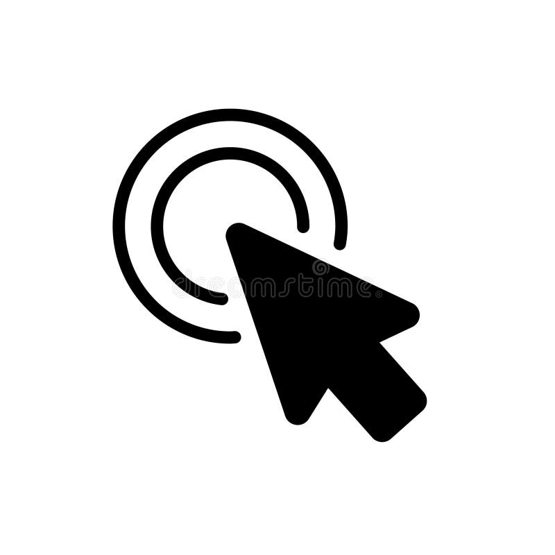 Mouse Arrow Click. Computer Mouse Pointer Icon. Black Cursor Isolated ...