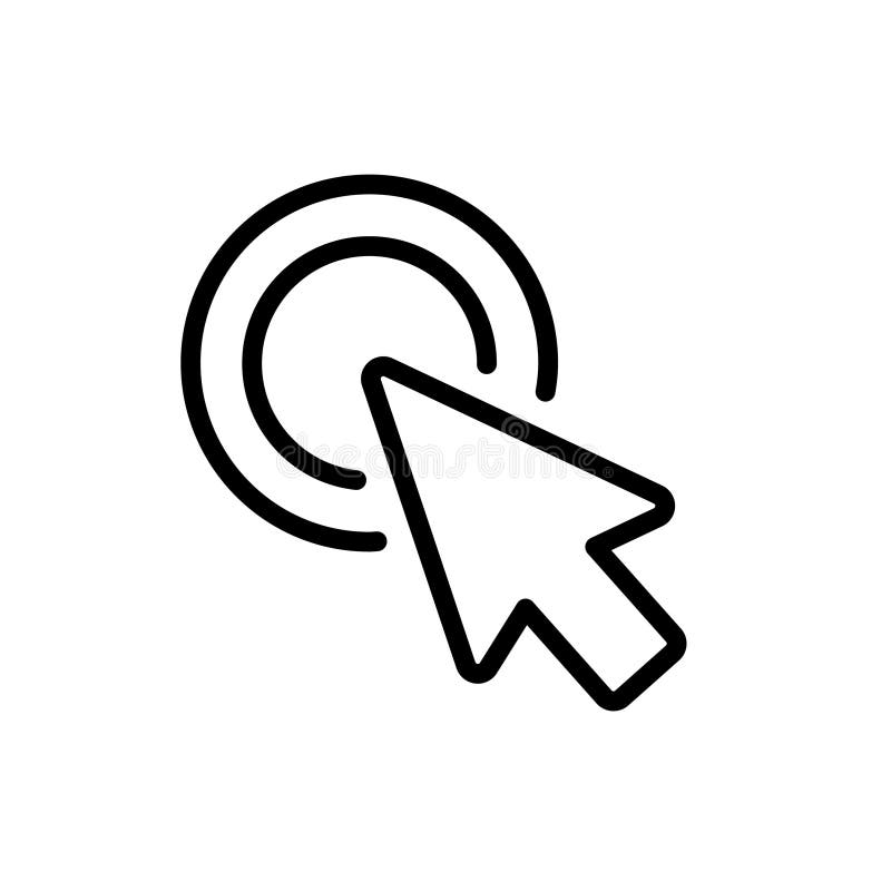 Mouse Arrow Click Computer Mouse Pointer Icon Black Cursor Isolated On White Background Stock