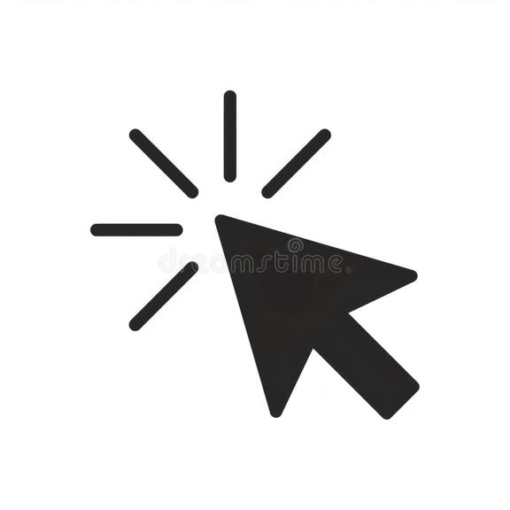 Mouse Arrow Clicking, Emitting Light Rays, Symbolizing User Interface ...