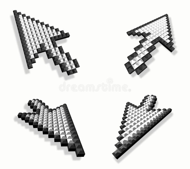 Mouse Arrow Cursor Collection Stock Illustration - Illustration of ...