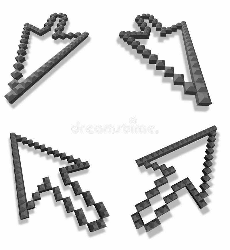 Mouse Arrow Cursor Collection - Hollow Stock Illustration ...