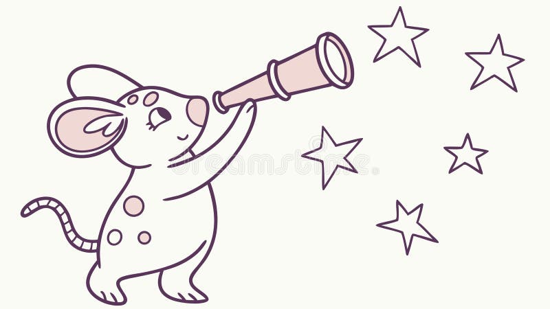 Mouse Astronomer Exploring the Night Sky. Celestial Curiosity, Vector Design Generative AI Stock ...