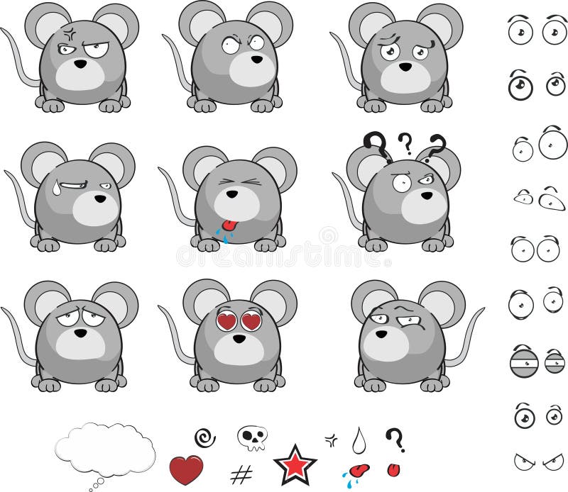 Mouse Ball Cartoon Expression Set Stock Vector - Illustration of ...