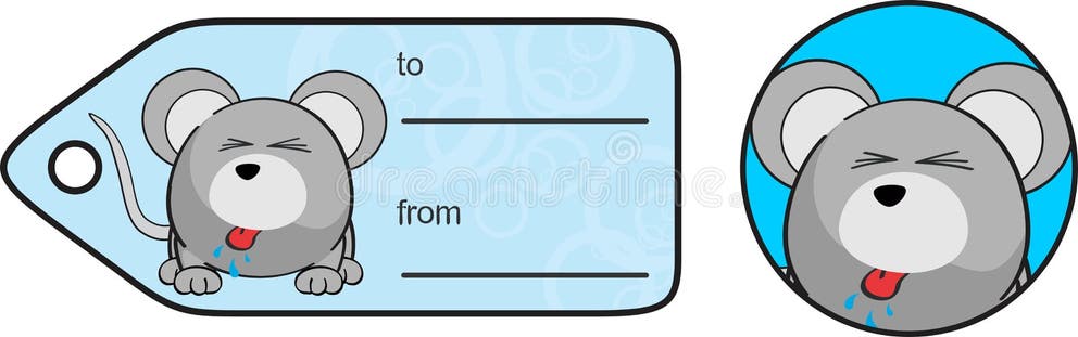 Mouse Ball Expression Cartoon Giftcard 3 Stock Vector - Illustration of ...