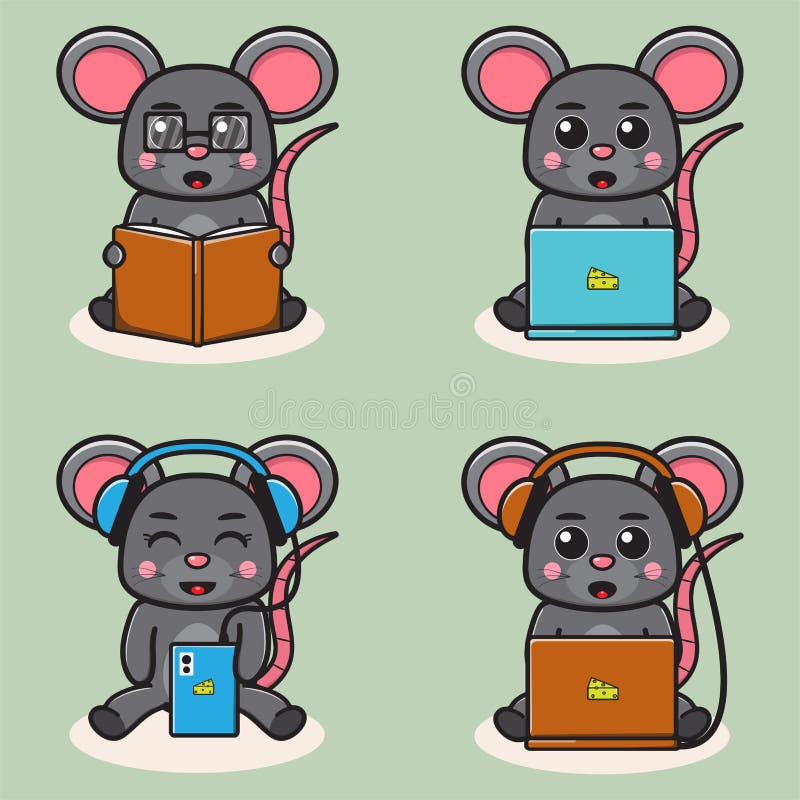 Cute Mouse Engineers Workers, Builders Characters Isolated Cartoon ...