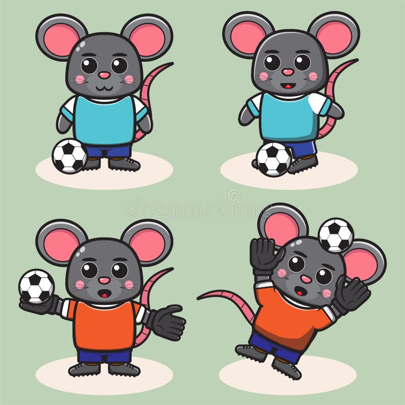 Football mouse stock vector. Illustration of lovable - 39457609