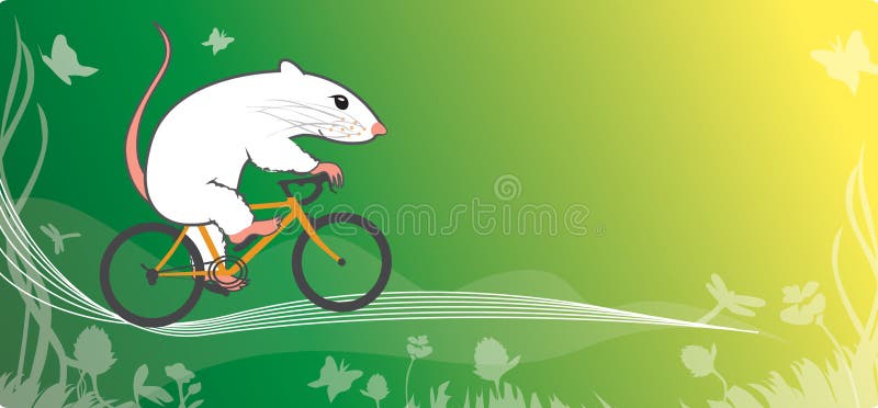 Mouse and bicycle stock vector. Illustration of high - 14214103