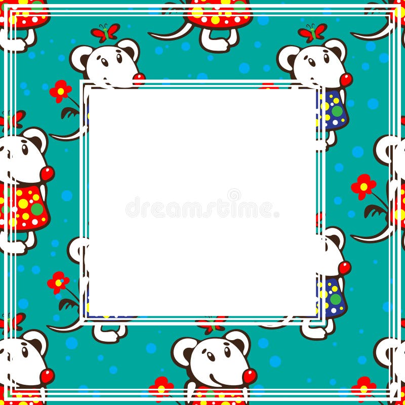 Mouse border stock vector. Illustration of green, border - 56807109