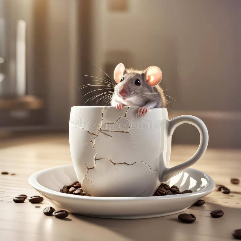 Broken Coffee Machine Isolated on White Background. Destroyed Kitchen ...