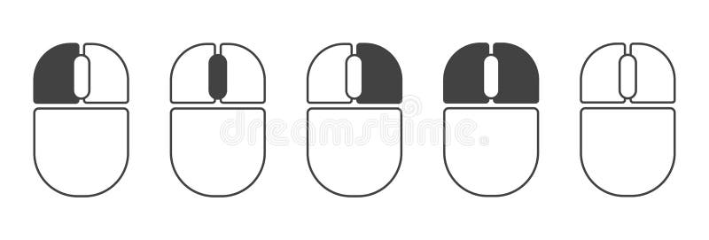 Computer Mouse Left Button Click Outline Icon Stock Illustration ... Computer Mouse Left Button Click Outline Icon Stock Illustration ...