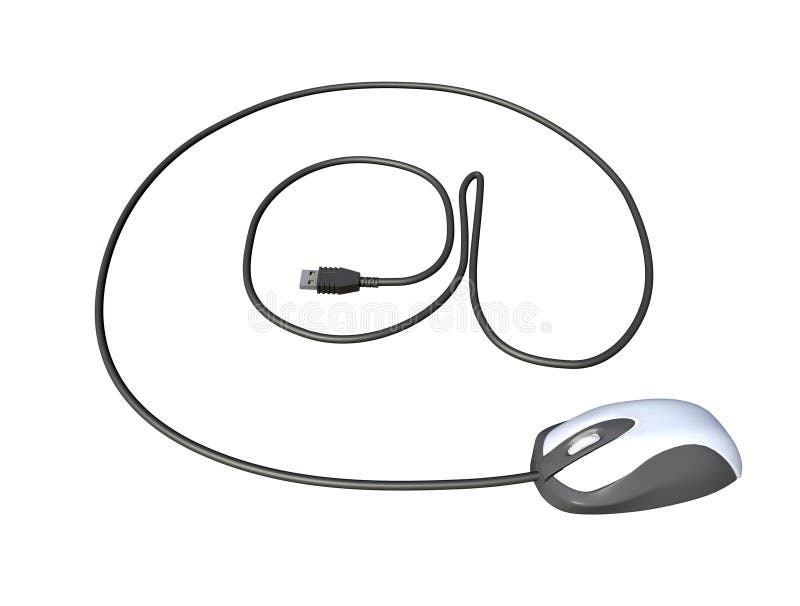 Mouse cable that draws @ stock illustration. Illustration of connected ...