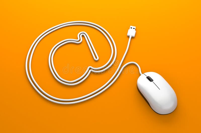 Mouse Cable in the Form of Email Sign Stock Illustration - Illustration ...