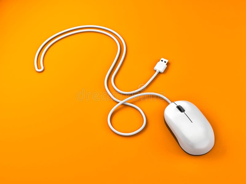 Mouse Cable in the Form of Question Stock Illustration - Illustration ...