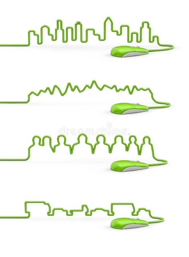 Mouse cable outlines stock illustration. Illustration of auto - 63376534