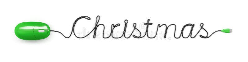 Mouse with Cable Text Christmas Stock Illustration - Illustration of ...