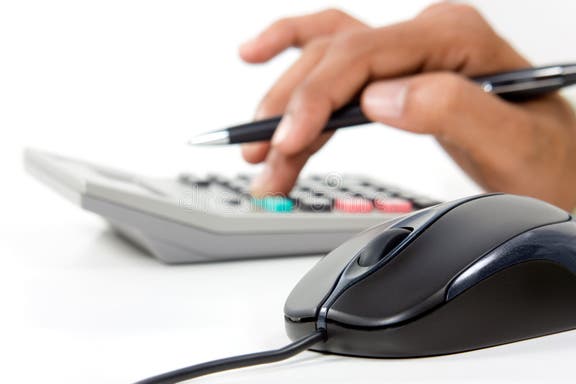 Mouse calculator and pen stock photo. Image of mouse - 11831952