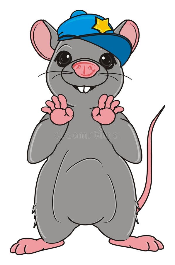 Mouse in cap stock illustration. Illustration of task - 90262107