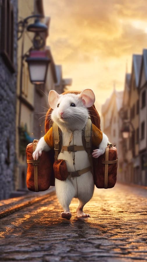 The Mouse Carries Backpacks on Its Back, Generative AI Stock ...