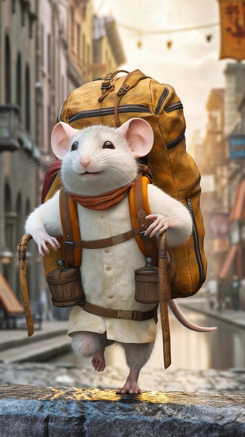 The Mouse Carries Backpacks on Its Back, Generative AI Stock ...