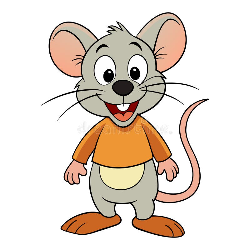A cute funny mouse cartoon stock illustration. Illustration of sticker ...