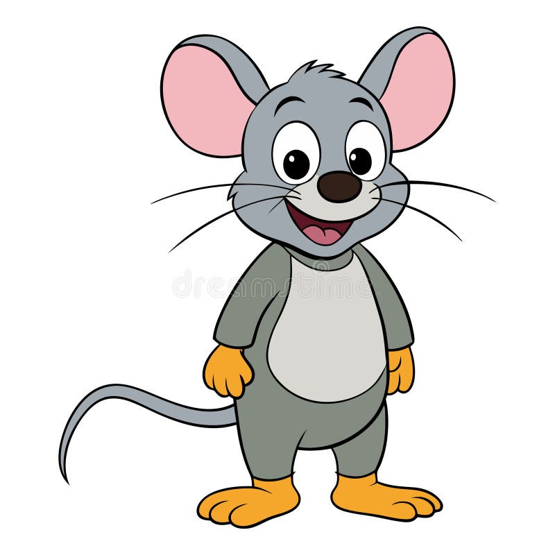 A cute funny mouse cartoon stock photo. Illustration of tail - 358575894