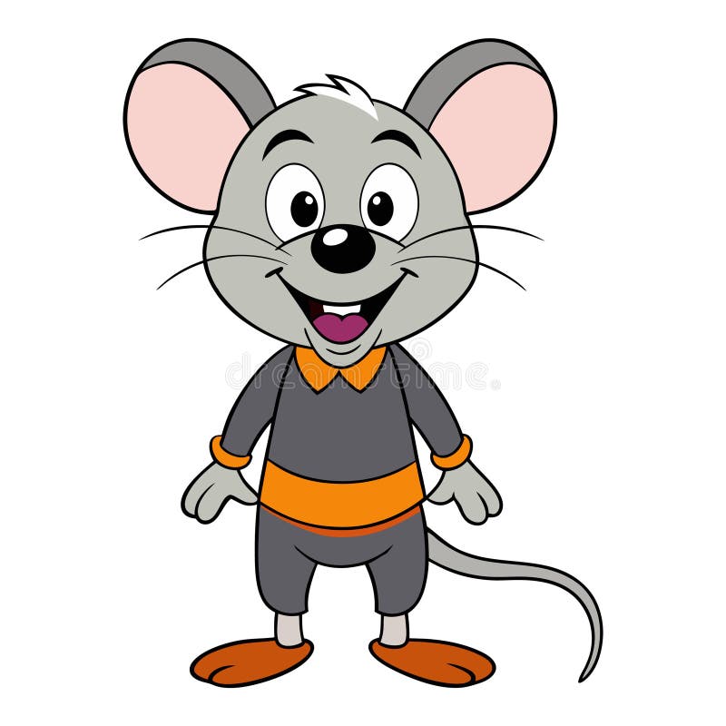 A cute funny mouse cartoon stock illustration. Illustration of element ...