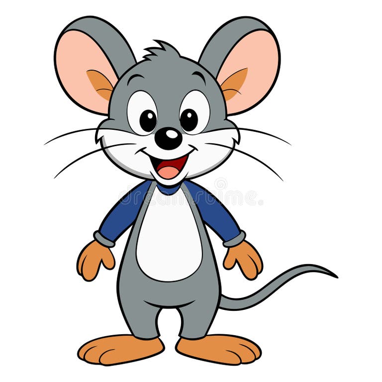 A cute funny mouse cartoon stock image. Illustration of style - 358576151