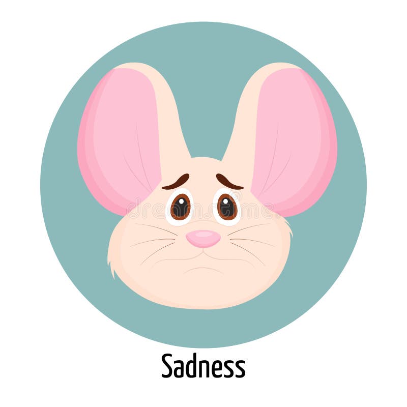 Mouse Character with a Sad Face. Facial Expression. Mouse Character ...